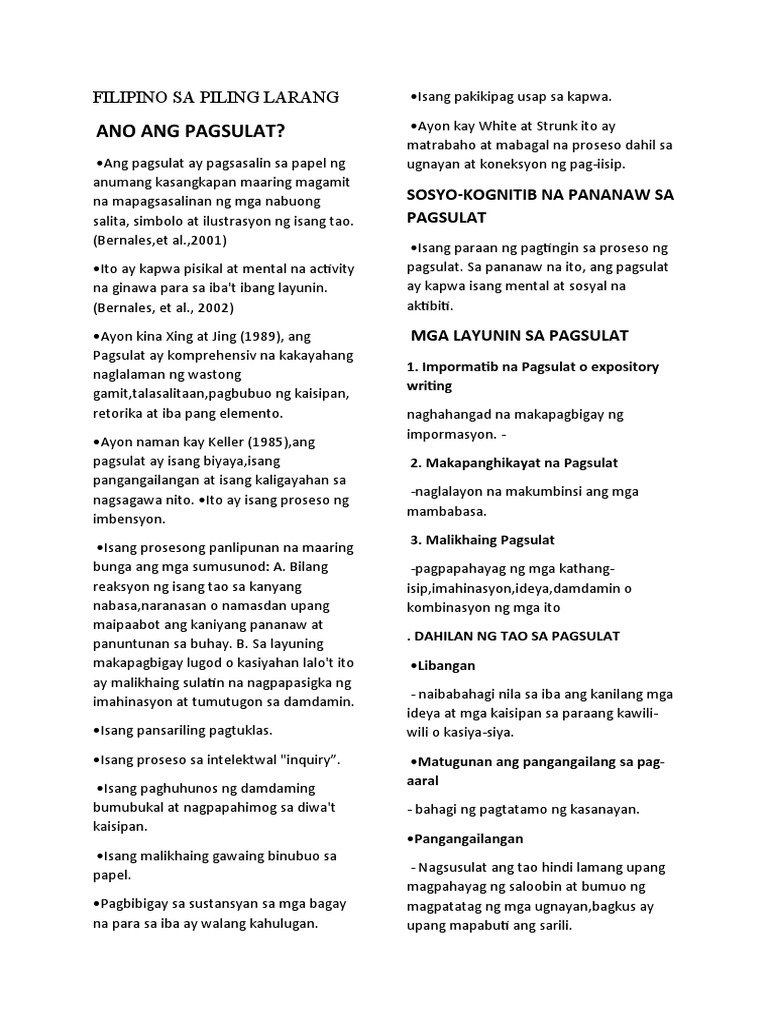 Filipino Notes | PDF