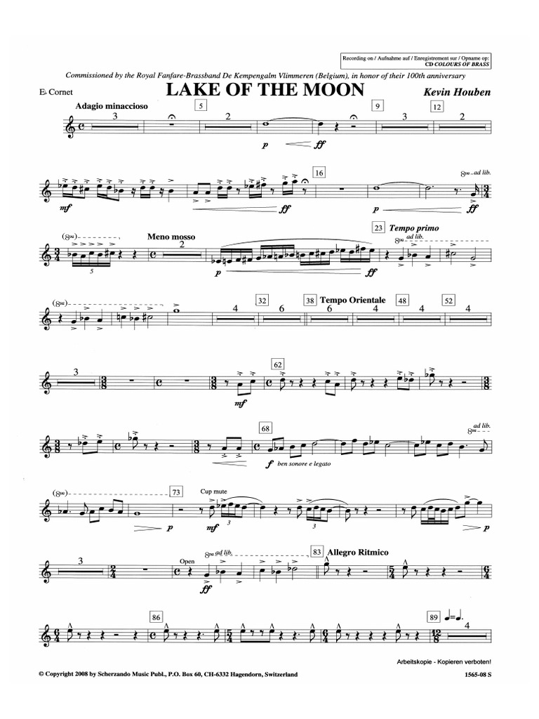 Lake of The Moon - 01 - Eb Cornet | PDF