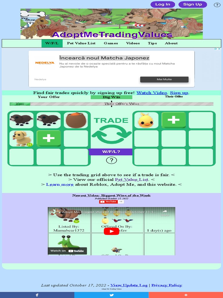 Adopt Me Trading Values Guide | PDF