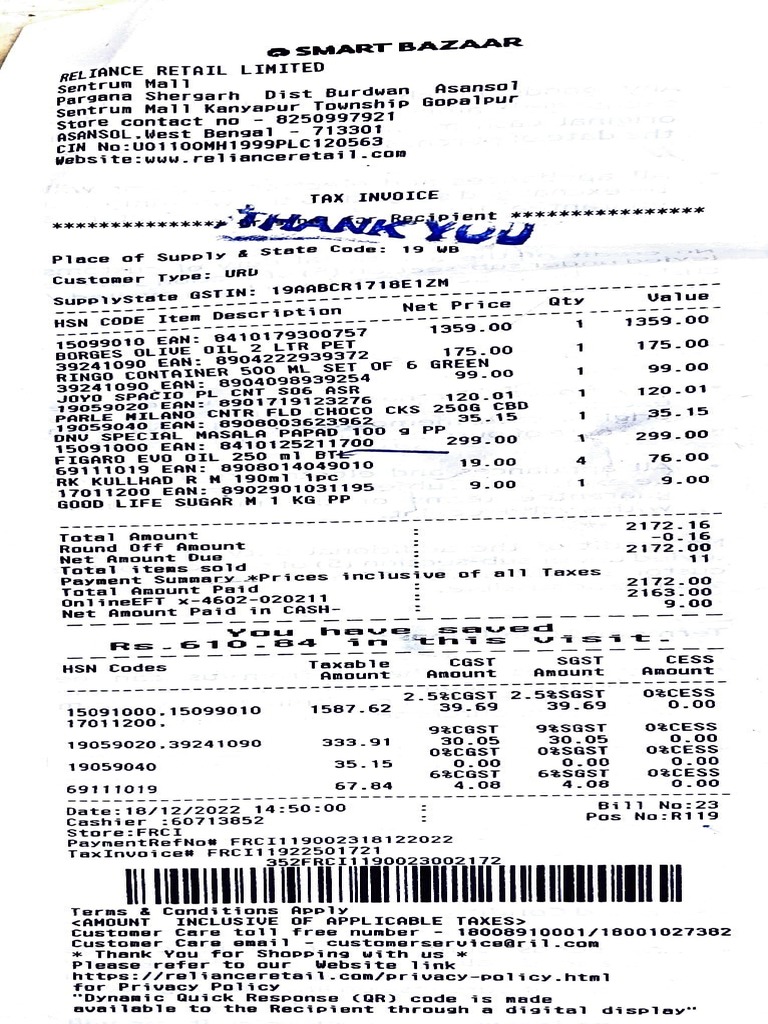 Invoice of Smart Bazar | PDF | Bharatiya Janata Party | Government