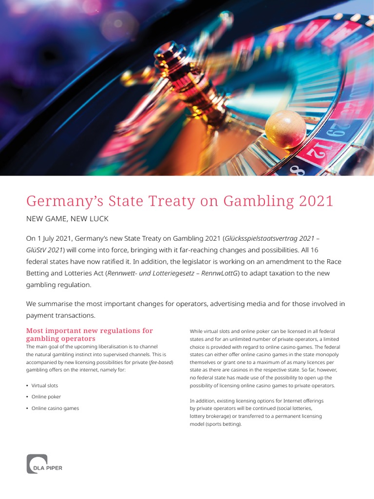 DLA Piper - Germany - State Treaty On Gambling 2021 | PDF | Gambling ...