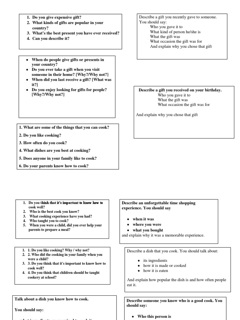 Speaking Experience Food Cooking | PDF | Cooking | Meal