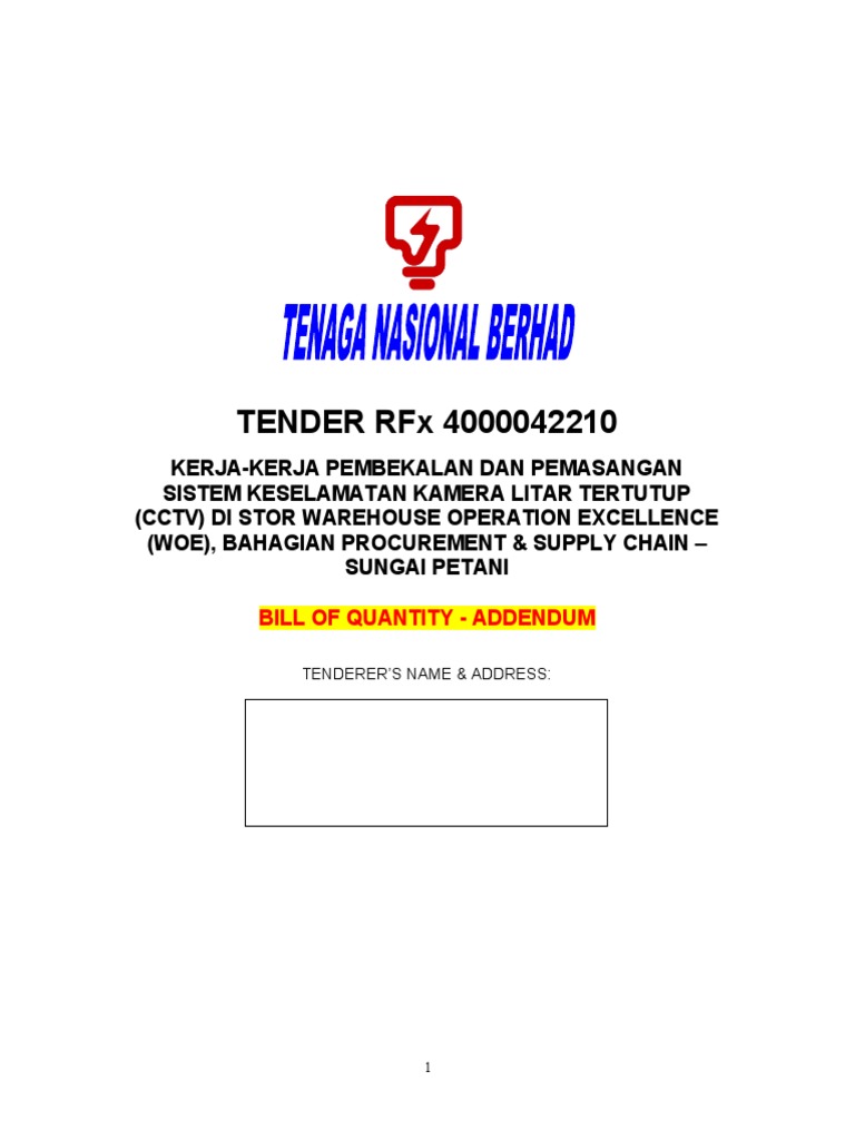 CCTV Installation Tender for Sungai Petani | PDF | Taxes | Prices