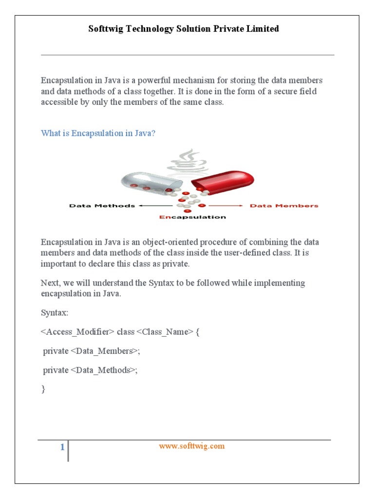 Day 14 Encapsulation Pdf Method Computer Programming Class Computer Programming 0163