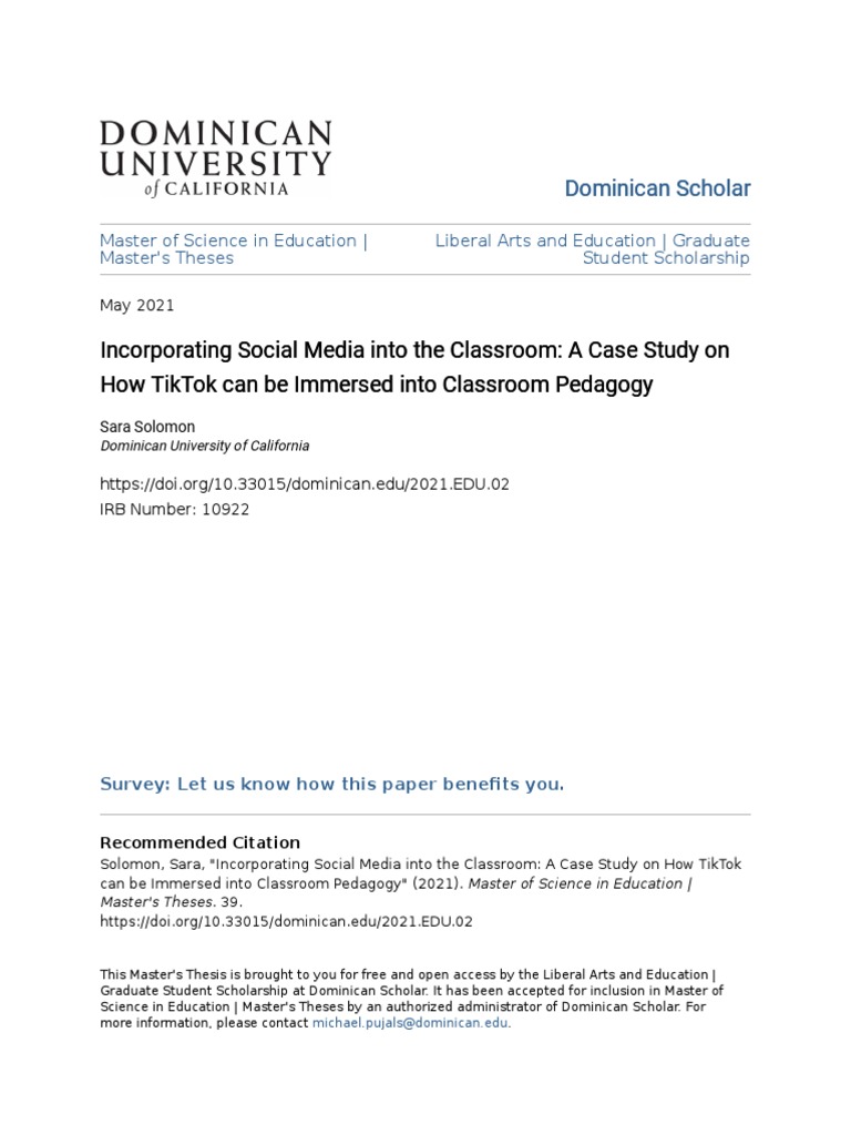 Incorporating Social Media Into The Classroom - A Case Study On H | PDF ...