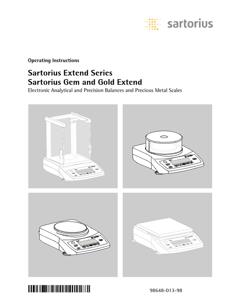Sartorius Gem Extend Manual | PDF | Weighing Scale | Calibration