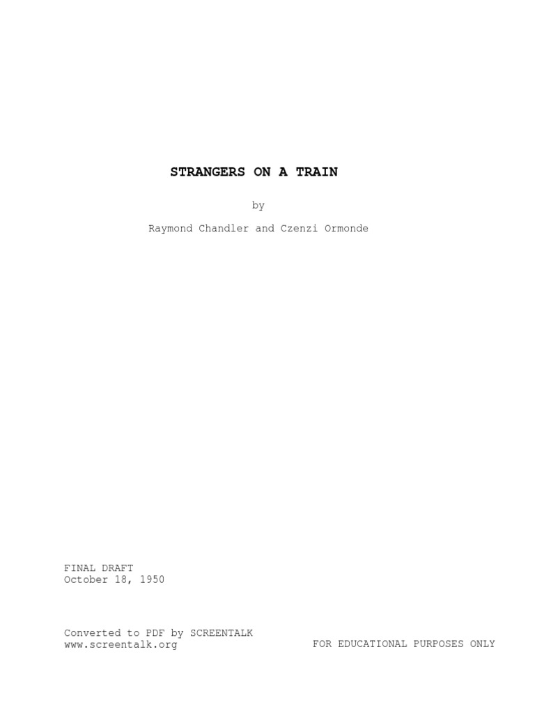 Strangers On A Train-Script | Download Free PDF | Telephone