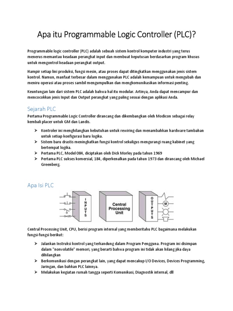 Apa Itu Programmable Logic Controller | PDF