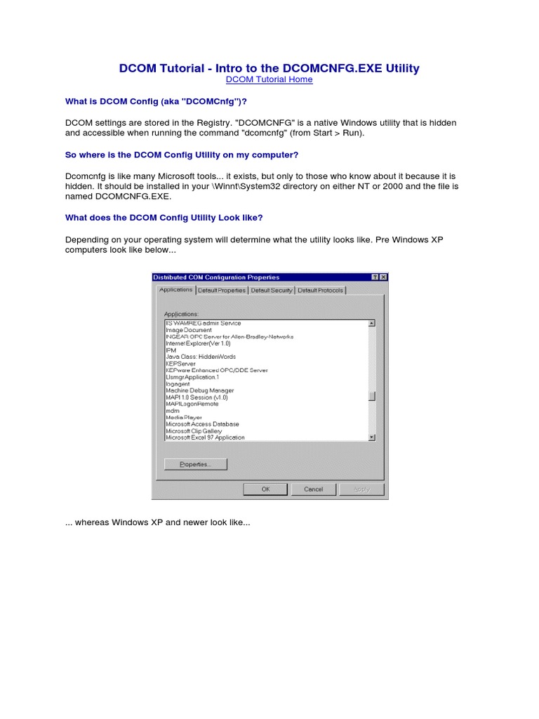 DCOM Tutorial | Download Free PDF | Microsoft Windows | Internet Information Services