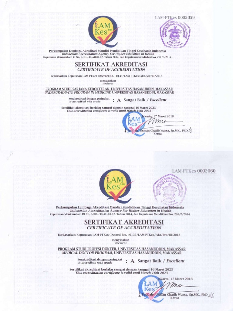 Akreditasi Fakultas Kedokteran Unhas | PDF