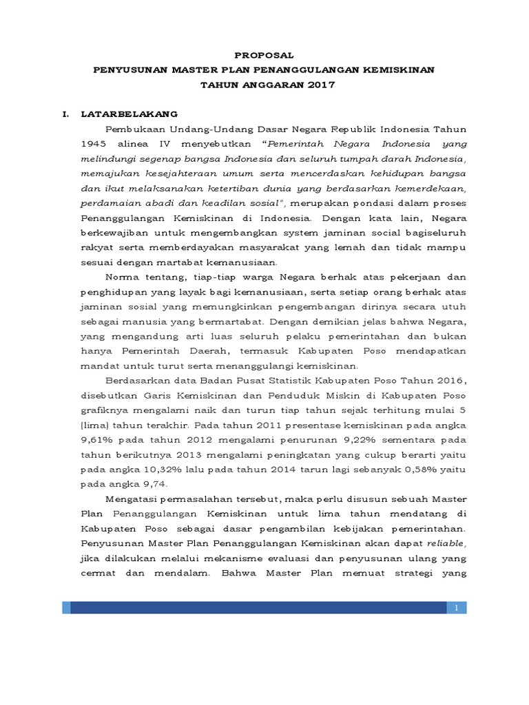 Format Proposal-Master Plant Kemiskinan-1 | PDF