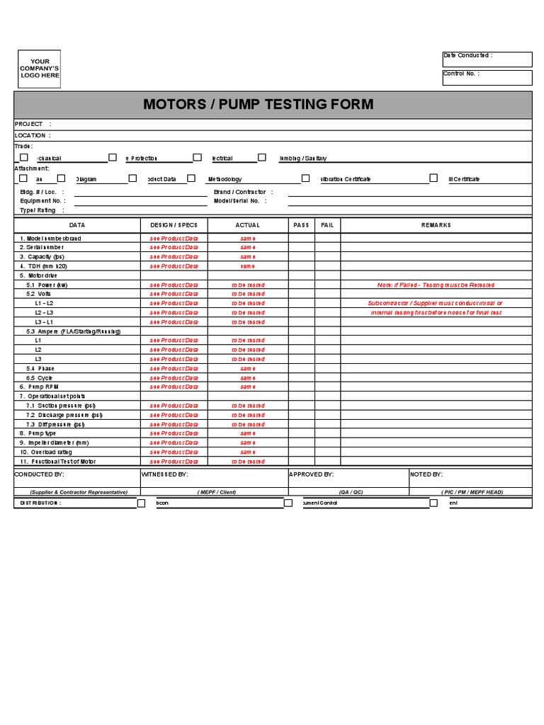 Pump Motor Test | PDF | Pump | Energy Technology