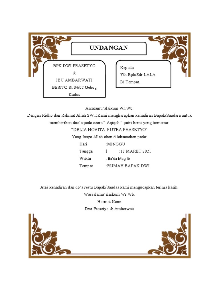 1.present Undangan Word. | PDF