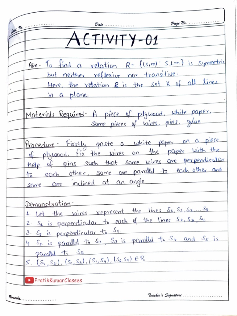 Maths Practical File - Pratik Kumar Classes | PDF