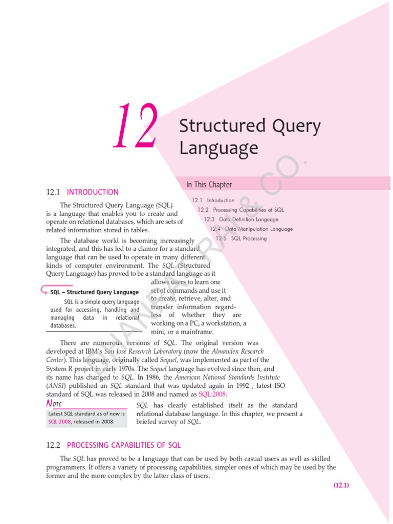 Sql And Database Pdf Sql Relational Database