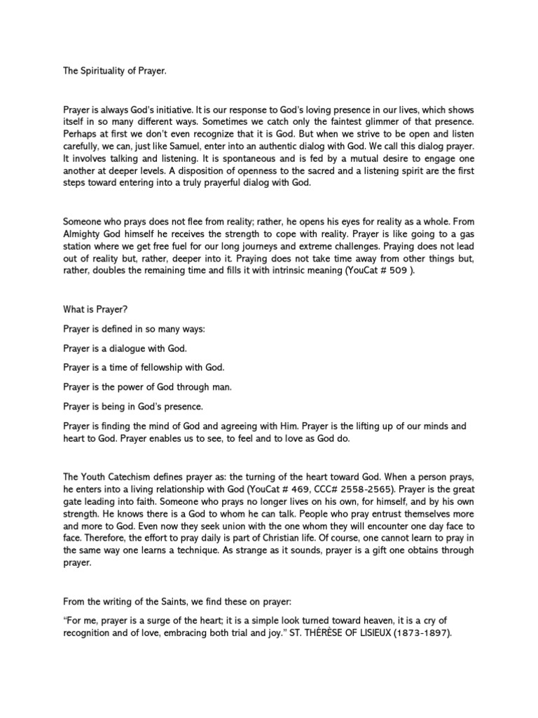 The Spirituality of Prayer: An Exploration of Prayer's Purpose, Forms ...