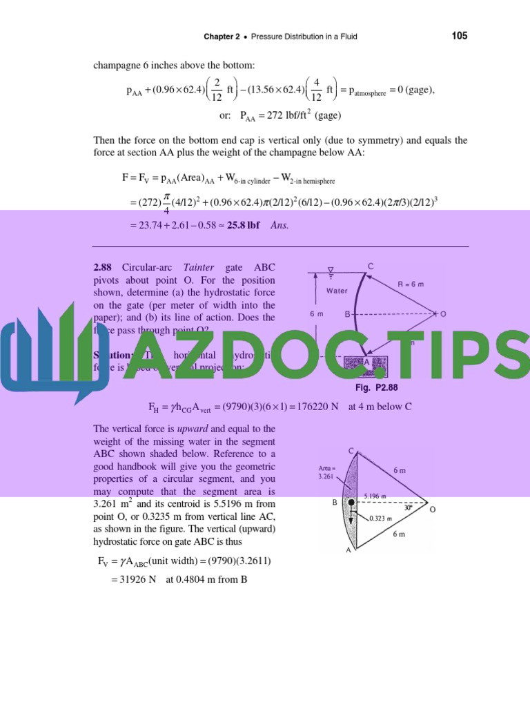 Azdoc - Tips White Fluid Mechanics 5e Solutions Fluidmechwhite5ech02part2b | PDF | Buoyancy ...