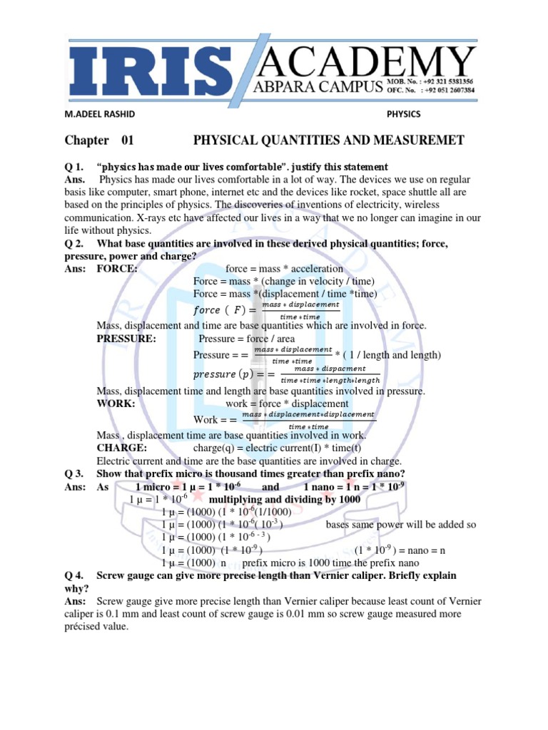 Class 9th NBF 2022 (CH 1 2 3 4 5 6 7) Conceptual Questions | PDF ...