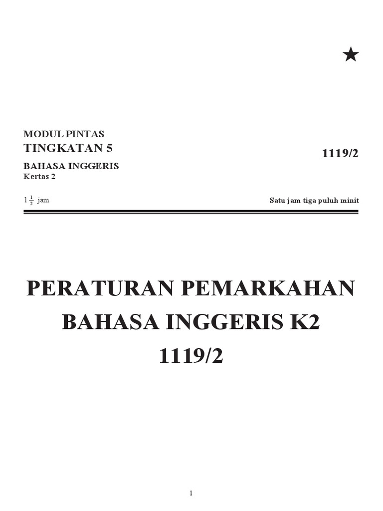 2022 Selangor Bahasa - Inggeris K2 Set - 1 Jawapan | PDF | Vocabulary | Word