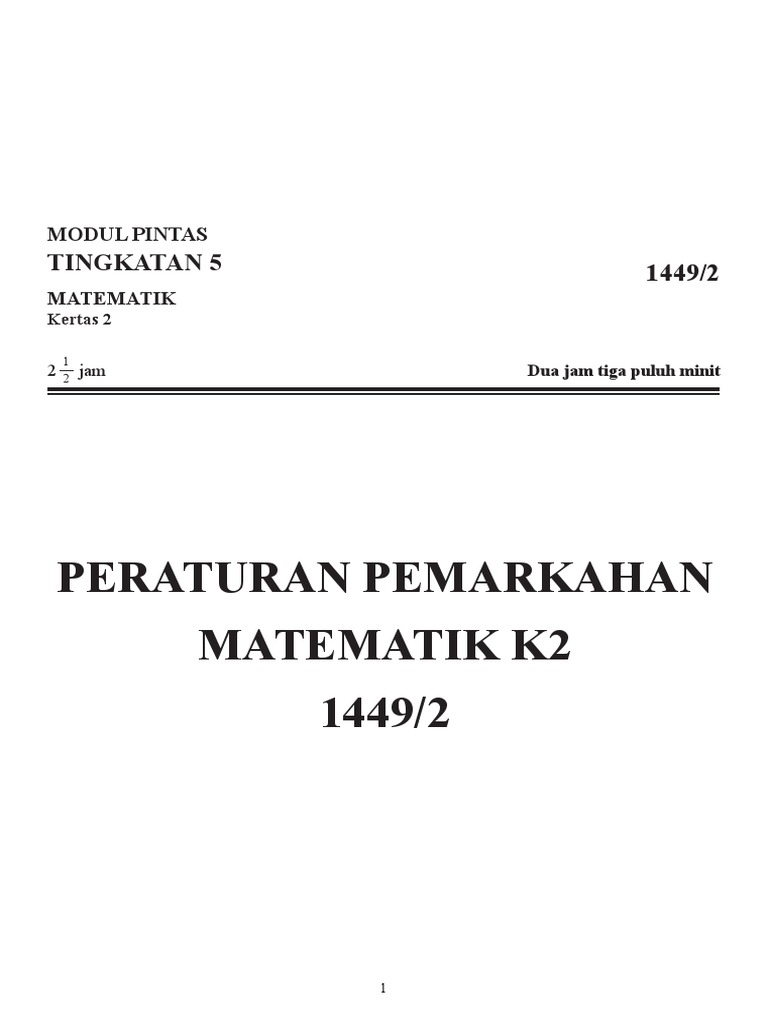 2021 Selangor Math K2 Set 2 Jawapan | PDF