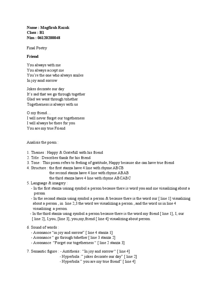 Final Poetry Magfirah-1 | Download Free PDF | Poetry | Poetic Devices