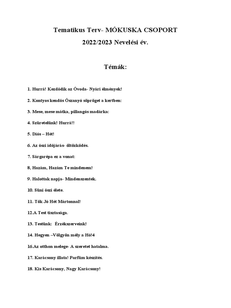 Tematikus Terv | PDF