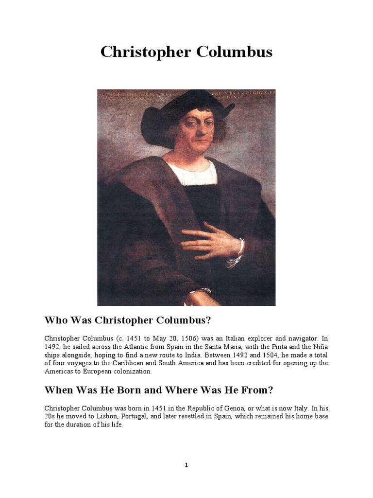 Christopher Columbus | Download Free PDF | Christopher Columbus ...