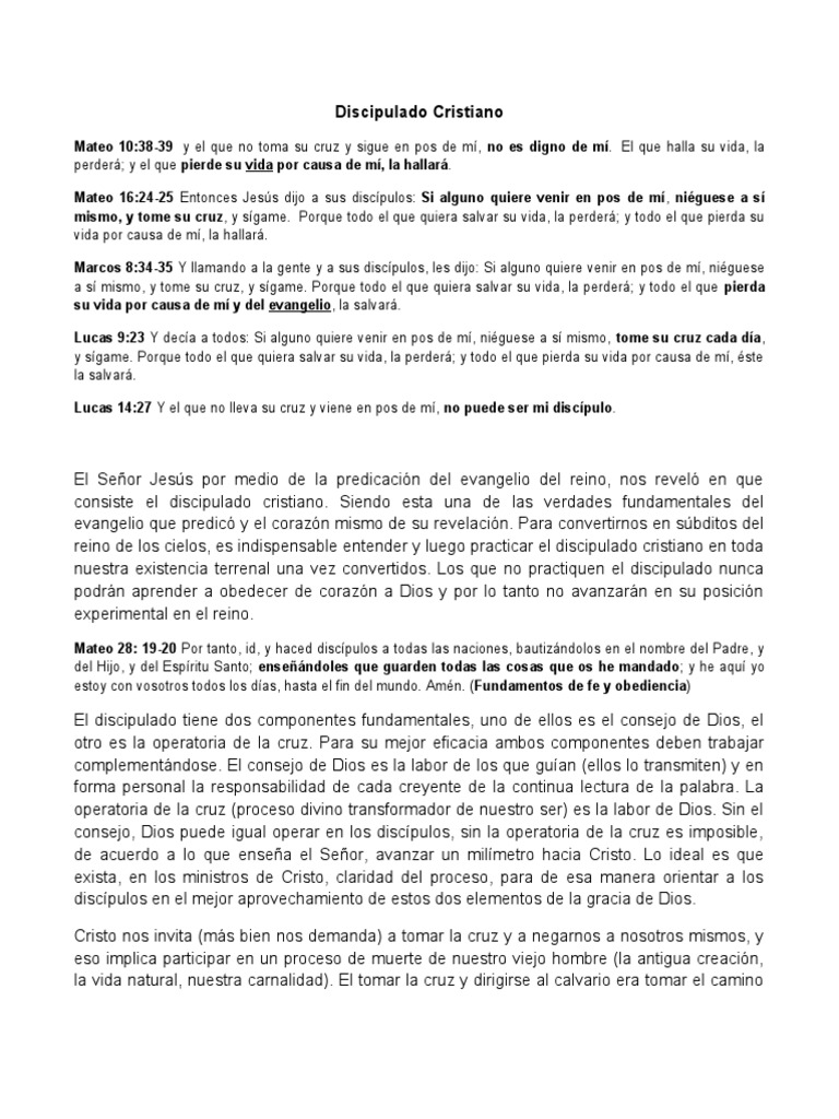 Discipulado | PDF | Cristo (título) | Jesús