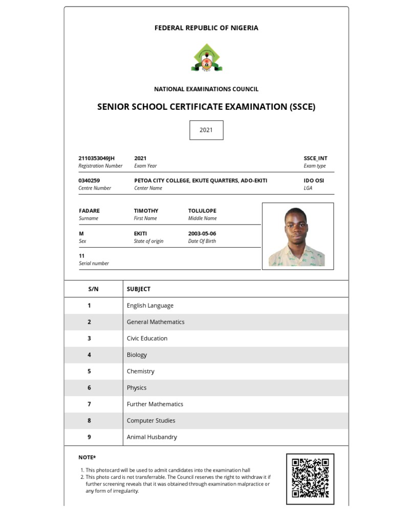 Slip SSCE Internal Examination | PDF