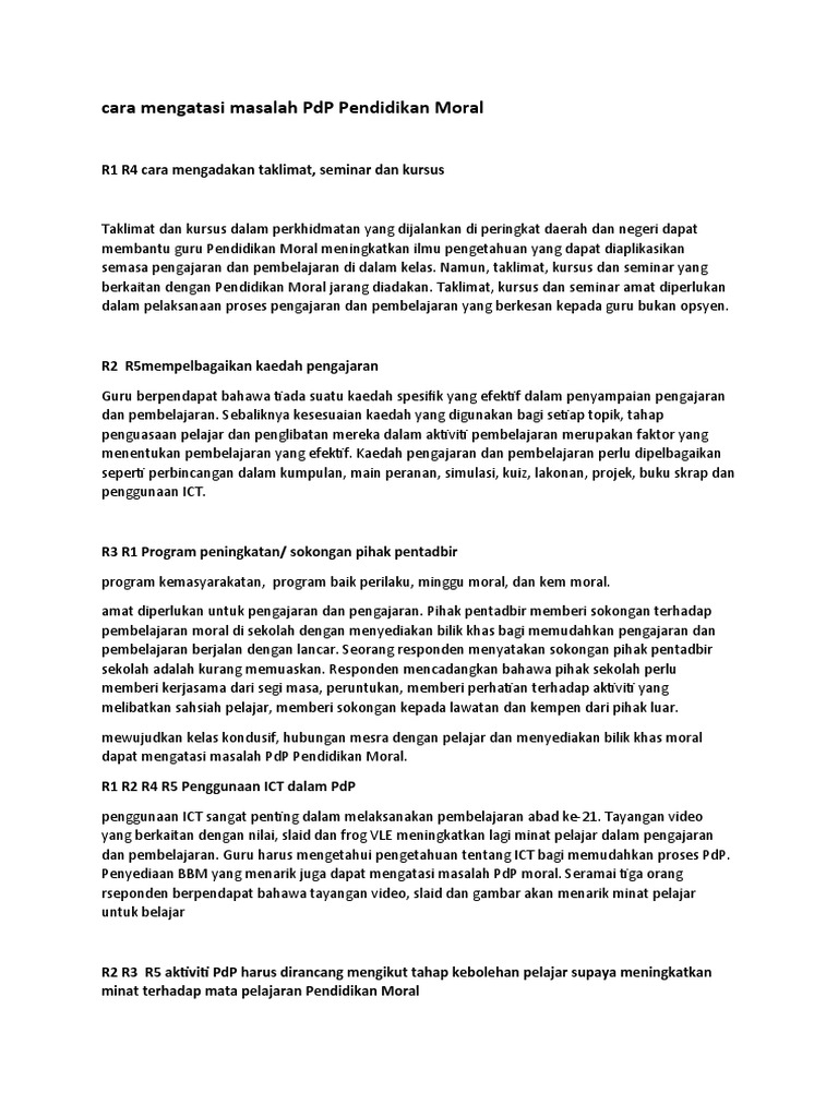 Cara Mengatasi PDPC Pmoral | PDF