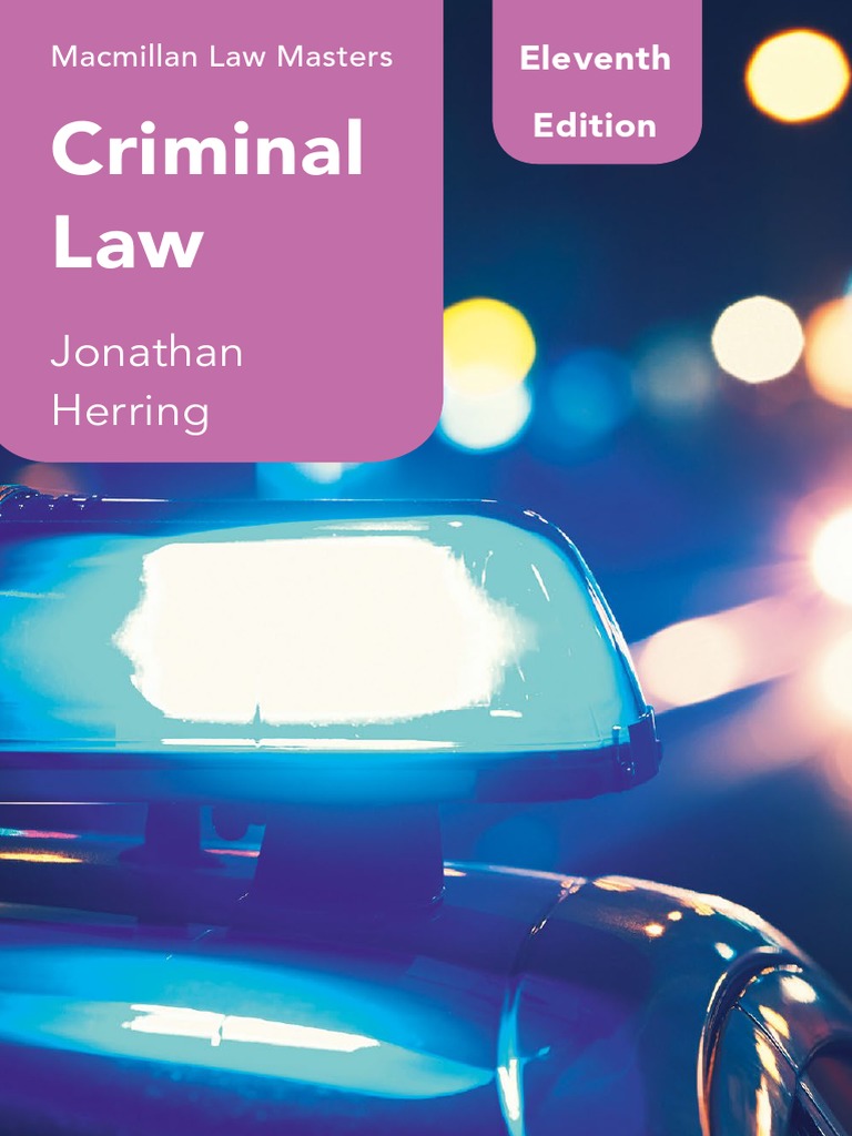 Criminal Law (Jonathan Herring) | PDF | Mens Rea | Manslaughter