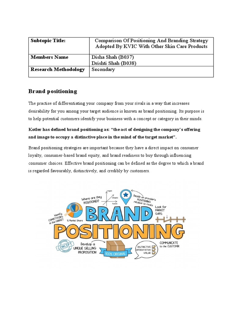 Comparison of Positioning and Branding Strategy Adopted by KVIC With ...
