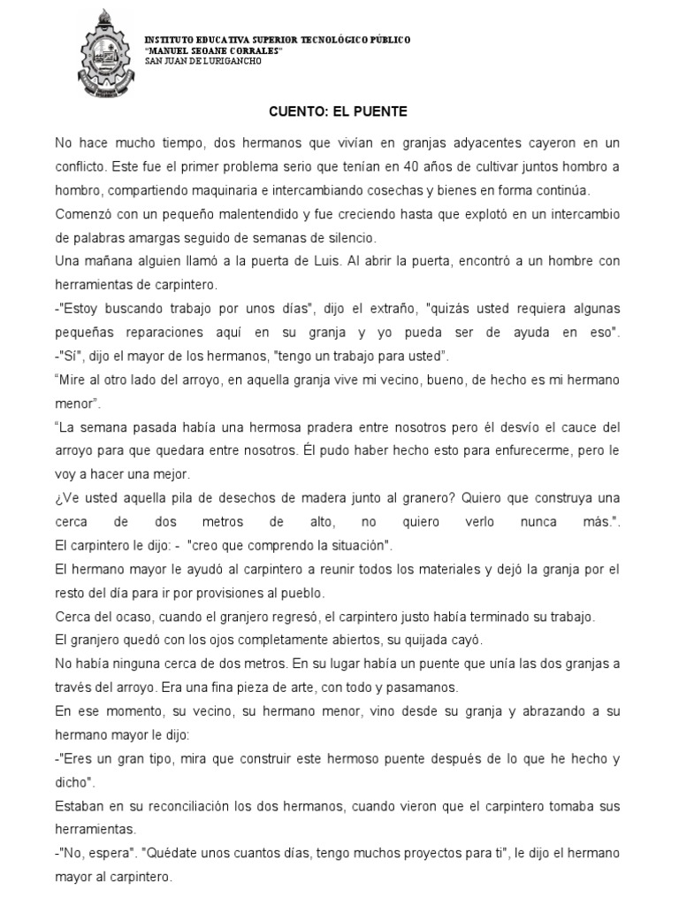 Cuento El Puente Pdf