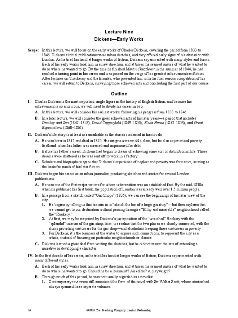 TTC English Novel 9+12 Dickens Early & Later Wo | PDF | Charles Dickens ...