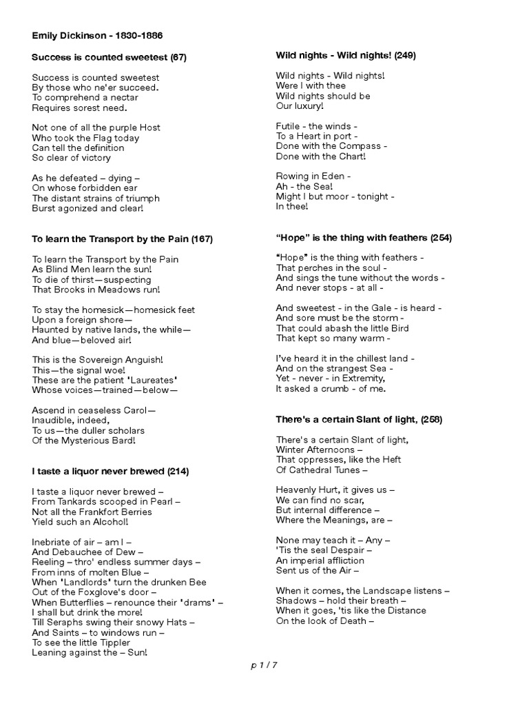 Emily Dickinson - Larger Selection of Poems | PDF | Art | Poetry