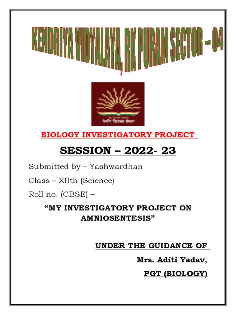 Biology Investigatory Project Class XII 2.O | PDF | Management Of Hiv ...