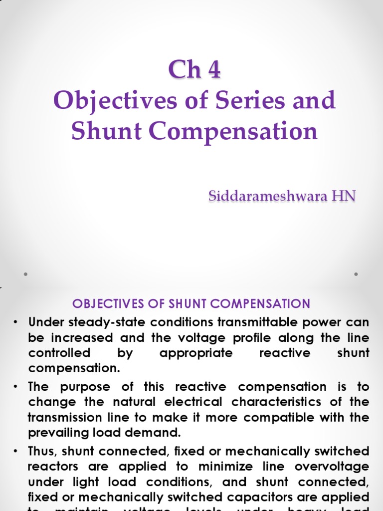 CH 4 Objectives of Series and Shunt Compensation | PDF | Capacitor ...