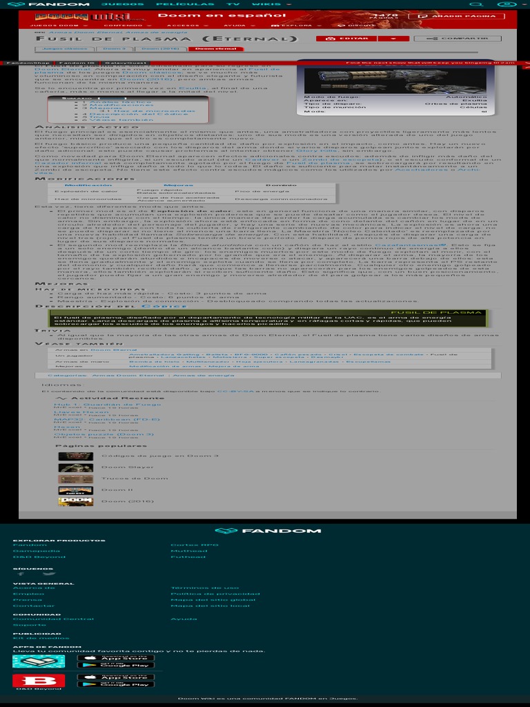 Fusil de Plasma (Eternal) - Doom Wiki - Fandom | PDF | Rifle | Armas de ...