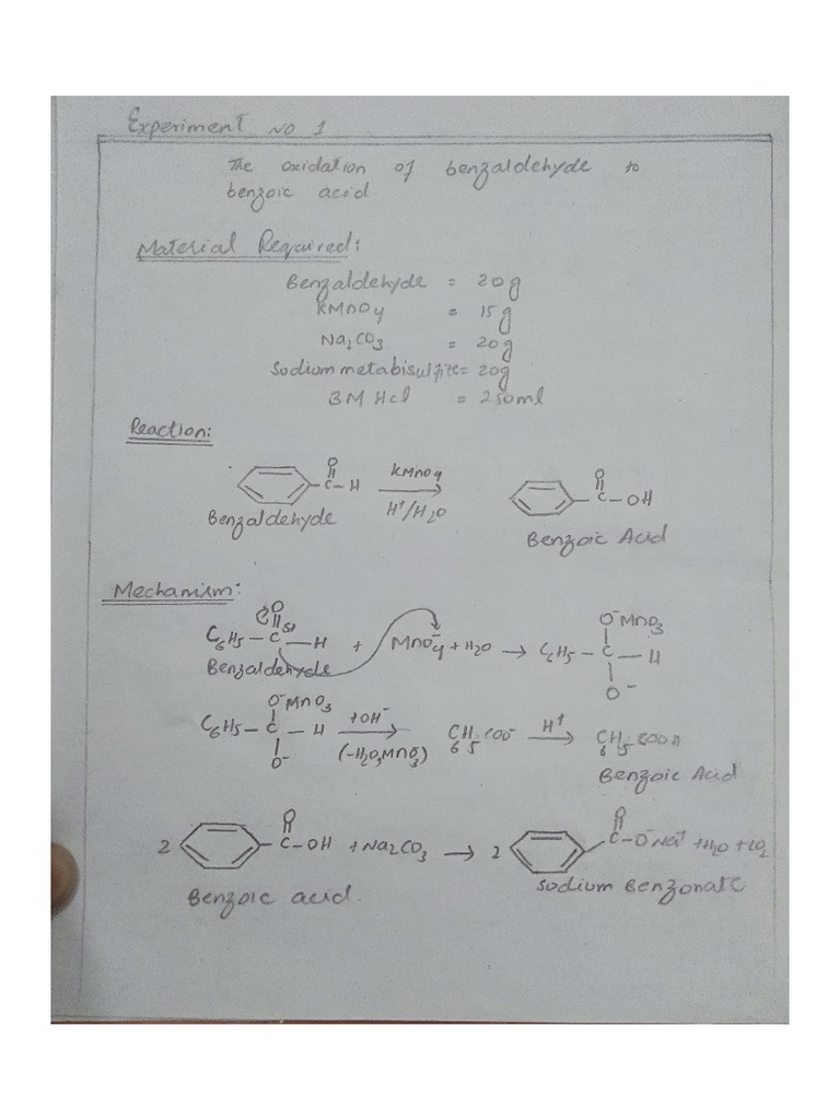 Oxidation of Benzaldehyde To Benzoic Acid | PDF