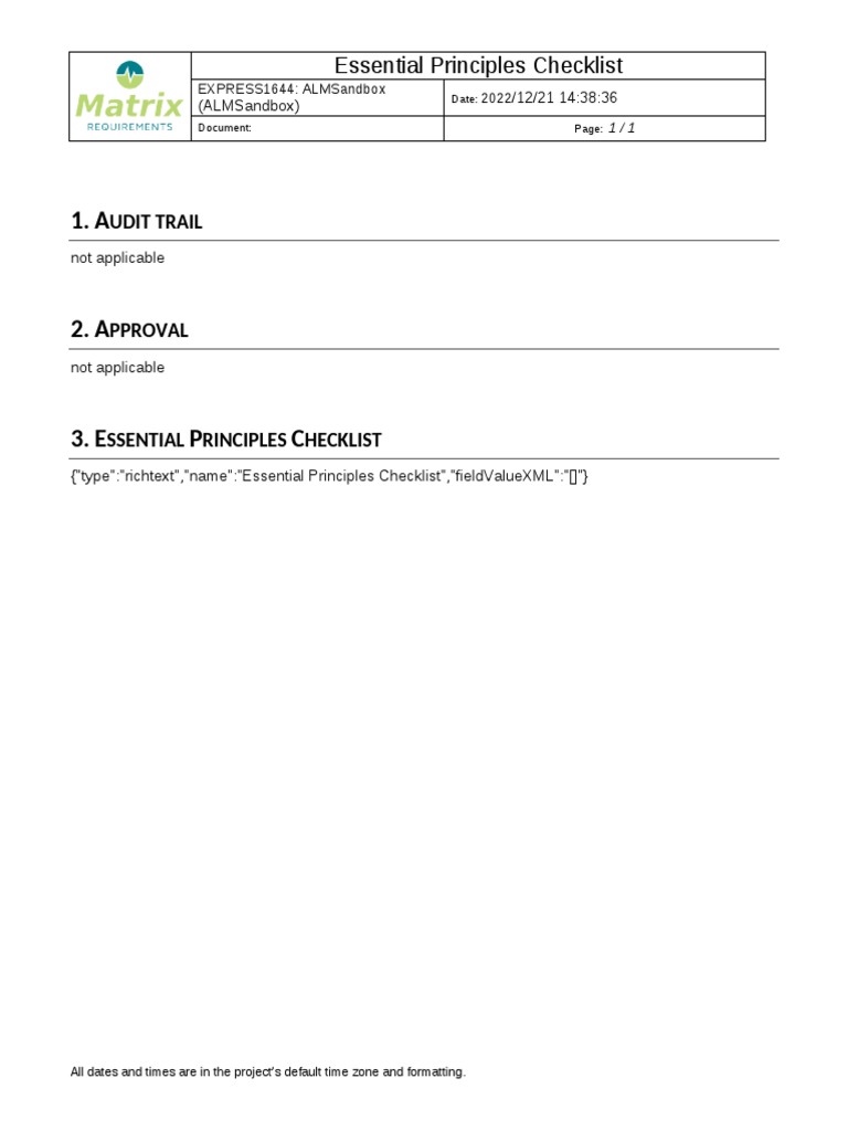 Essential Principles Checklist Guide | PDF | Technology & Engineering