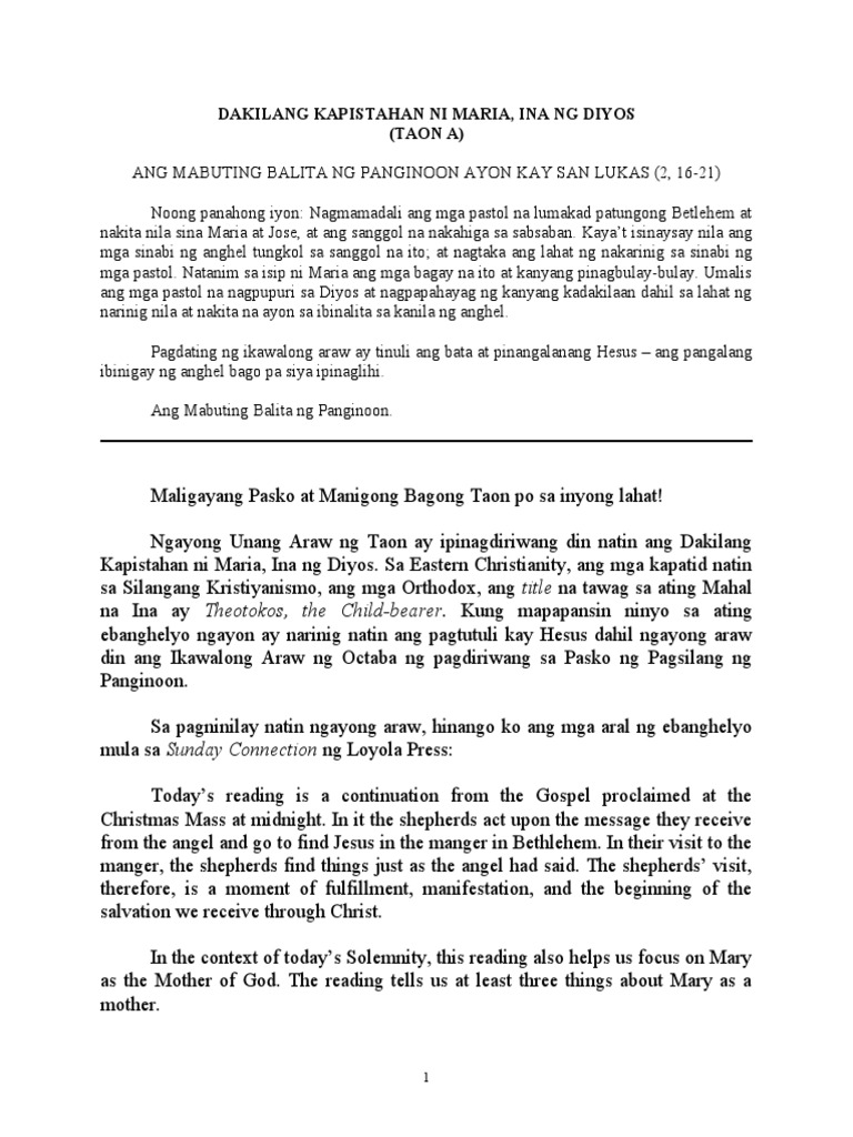 Maria, Ina NG Diyos - ABC (2023) | PDF