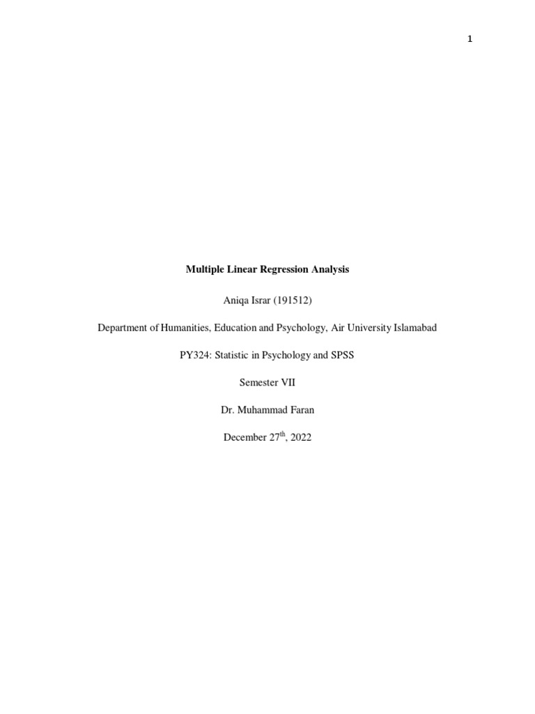 Multiple Linear Regression Assignment | PDF | Regression Analysis | Linear Regression
