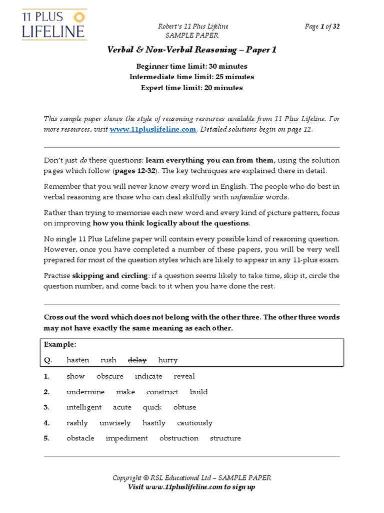 Reasoning Paper 1 - Sample | PDF | Potato Chip | Reason
