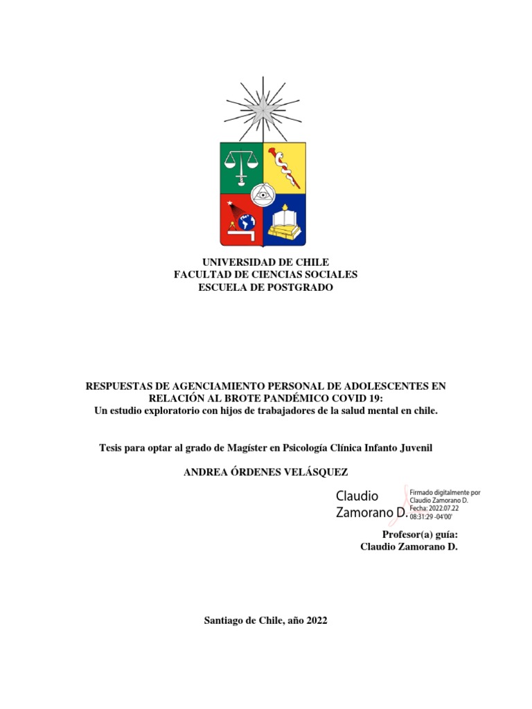 Tesis Andrea Órdenes | PDF | Adultos | Depresión (estado de ánimo) Tesis Andrea Órdenes | PDF | Adultos | Depresión (estado de ánimo)