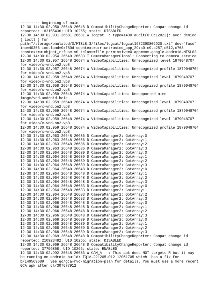 Log Cat 1672390802920 | PDF | Java (Programming Language) | Computing