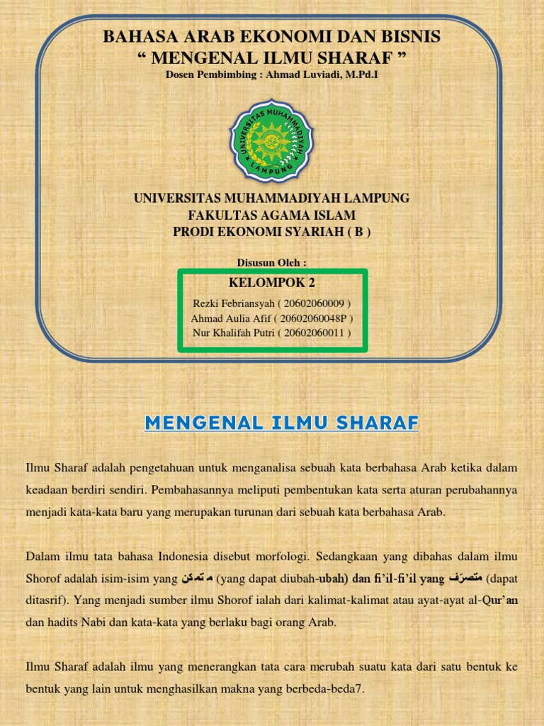 Memahami Ilmu Sharaf dalam Bahasa Arab | PDF | Agama & Spiritualitas