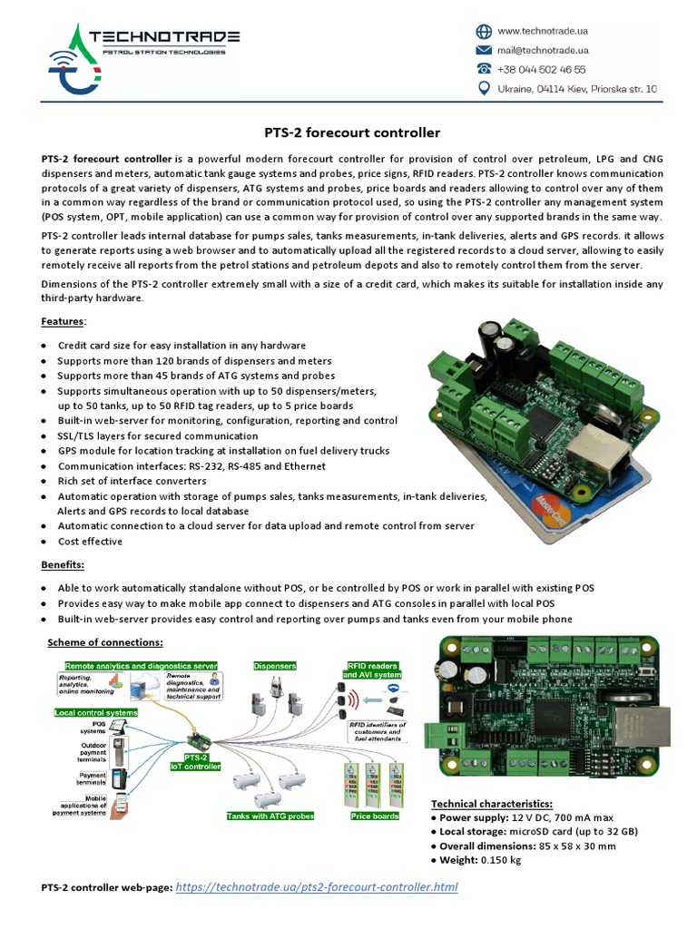 PTS 2 Forecourt Controller Leaflet | PDF | Computers