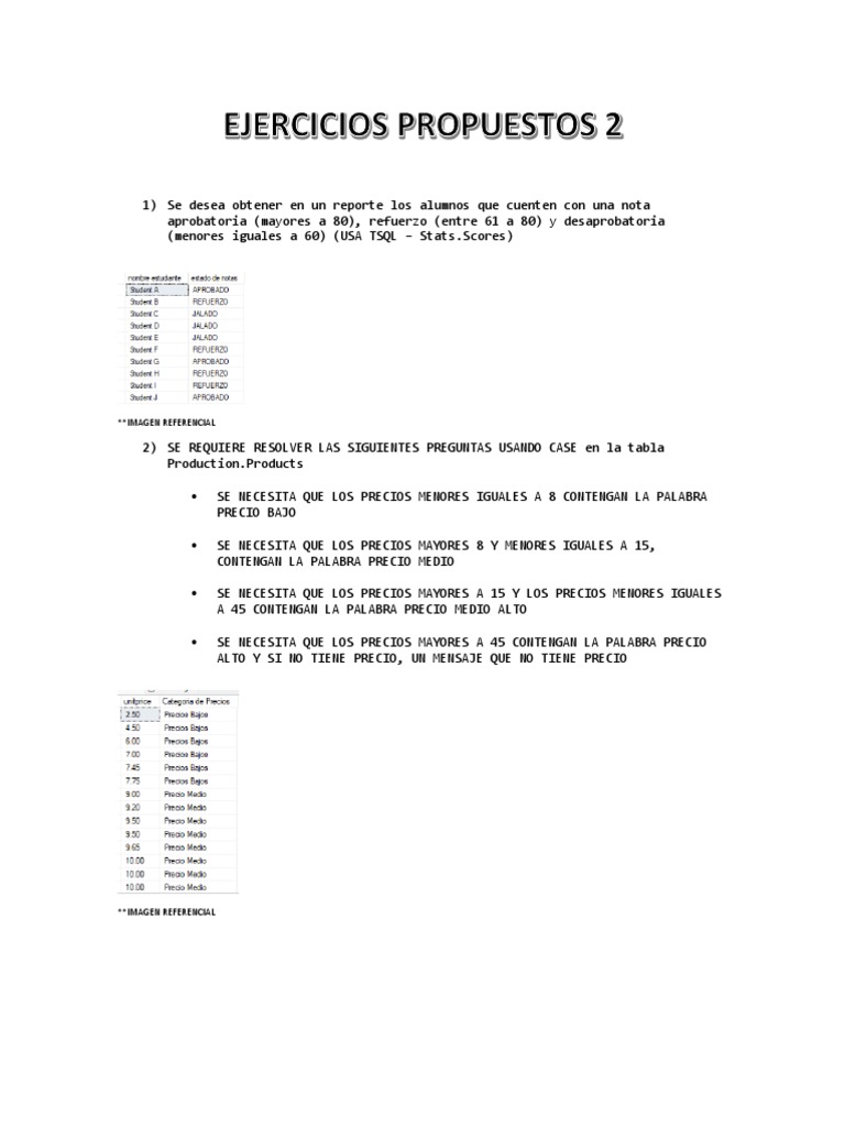 Ejercicios Propuestos 2 | PDF