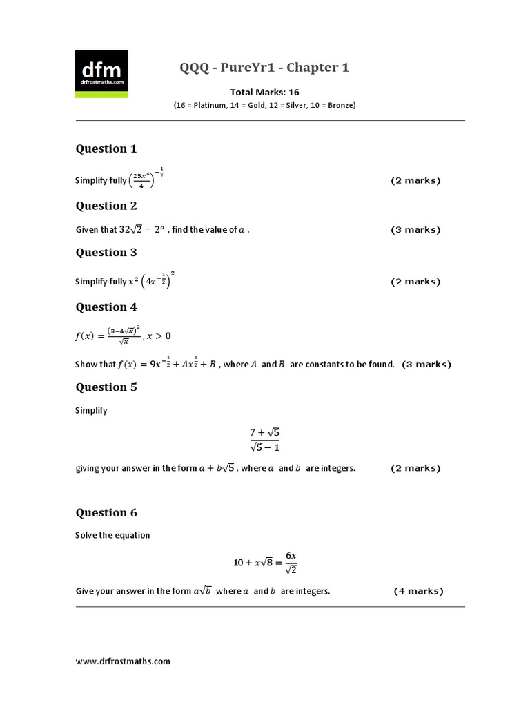 Advanced Algebra Practice | PDF | Equations | Mathematics