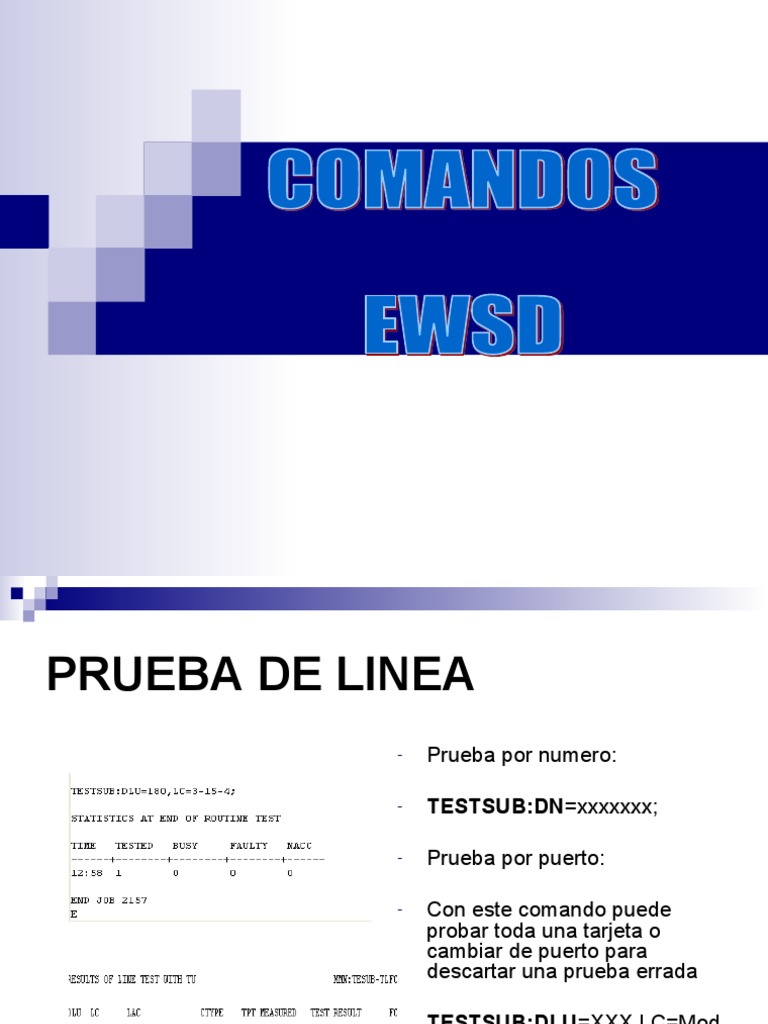 Comandos Ewsd | PDF | Telefonía | Ciencias de la Computación